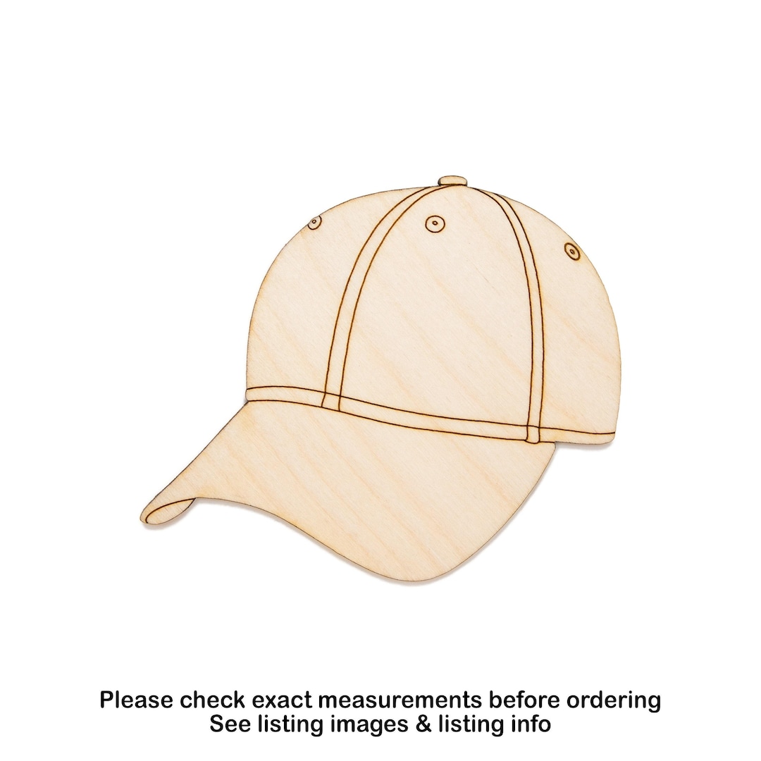 Baseball Cap Wood Cutout-side Angle View-sports Theme Decor Hat-various ...