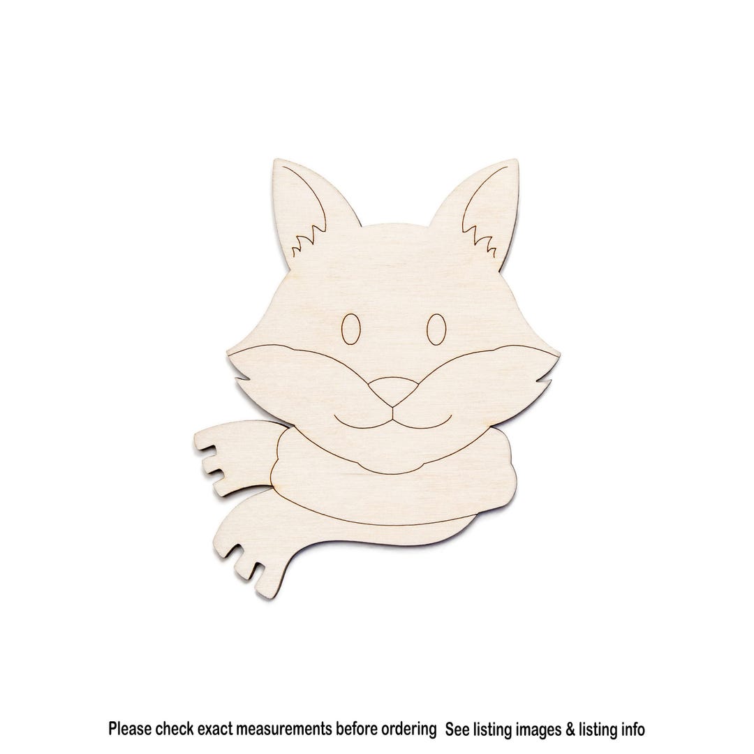 Cute Winter Fox With Scarf-wood Cutout-fox Head Cutout-holiday Decor ...