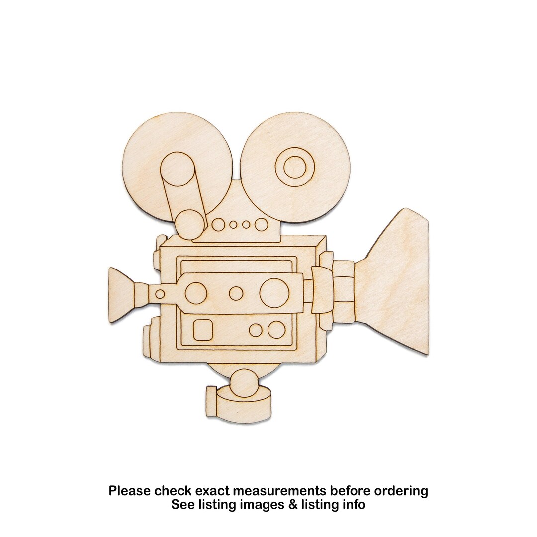 Movie Film Camera Wood Cutout - Laser Cut Unfinished Craft Shape ...