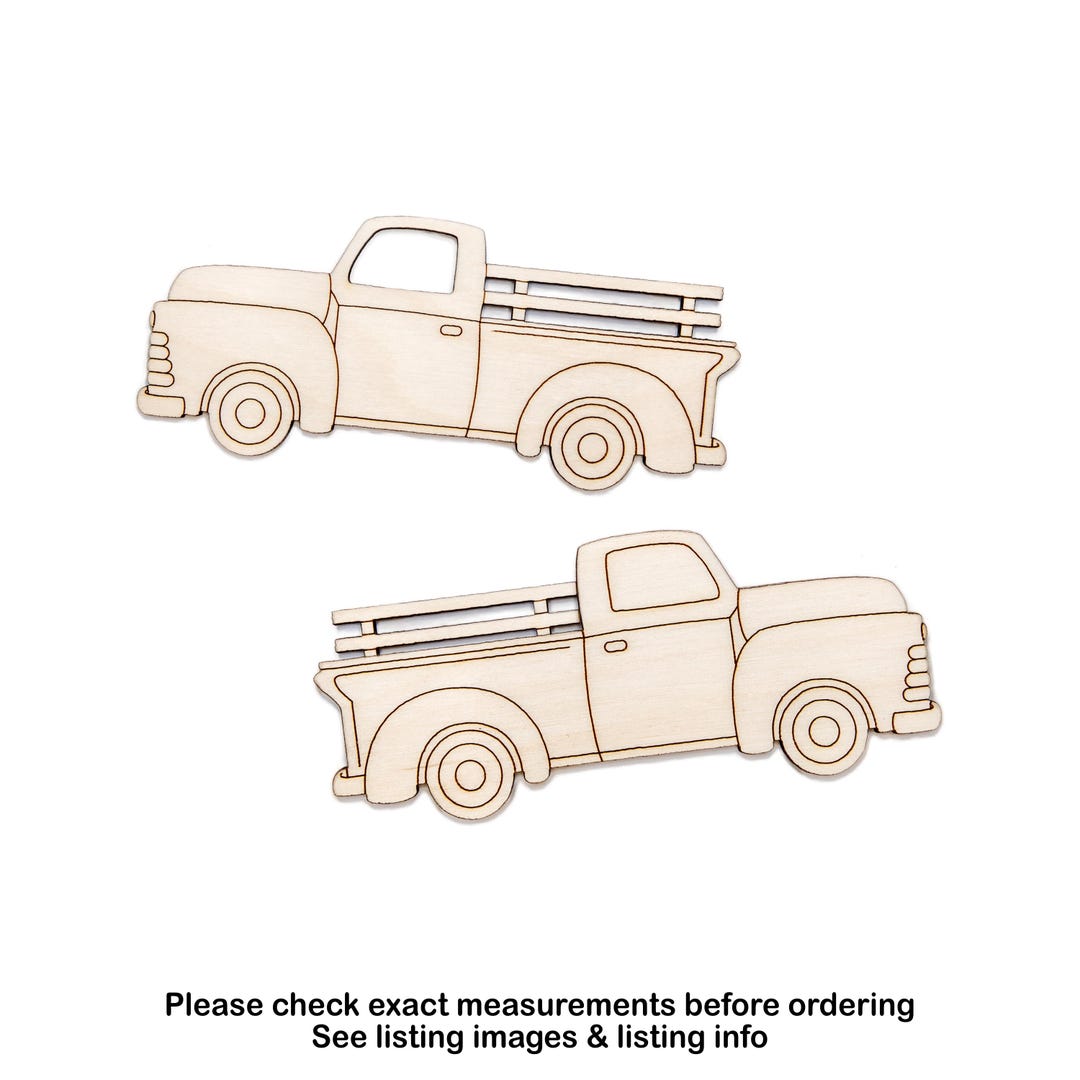 Vintage Truck Side View With Grate Detail Wood Cutout-two Design ...