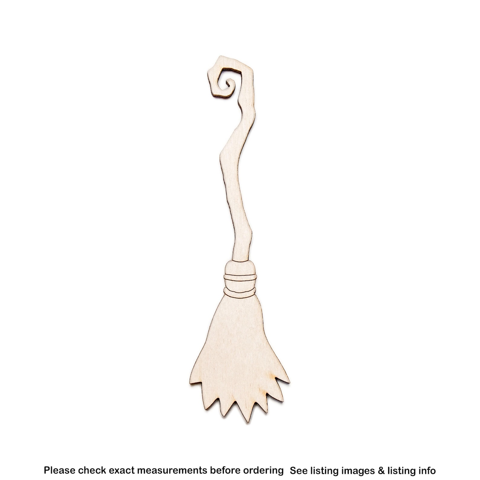 Witch Broom Spiral Wood Cutout - Laser Cut Unfinished Craft Shape ...