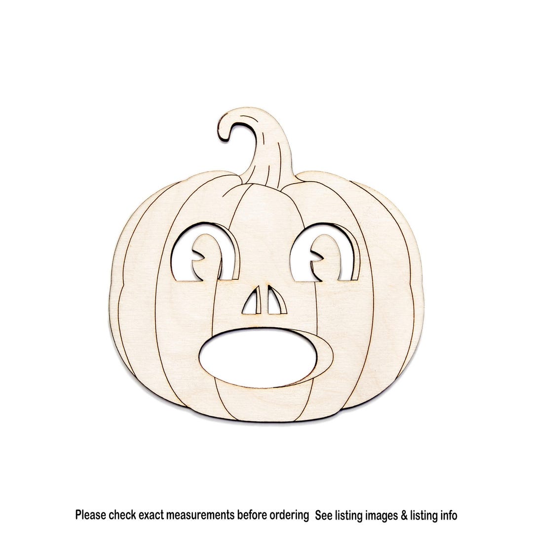 Scared Jack-o-lantern-wood Cutout-vintage Style Halloween Decor-retro ...