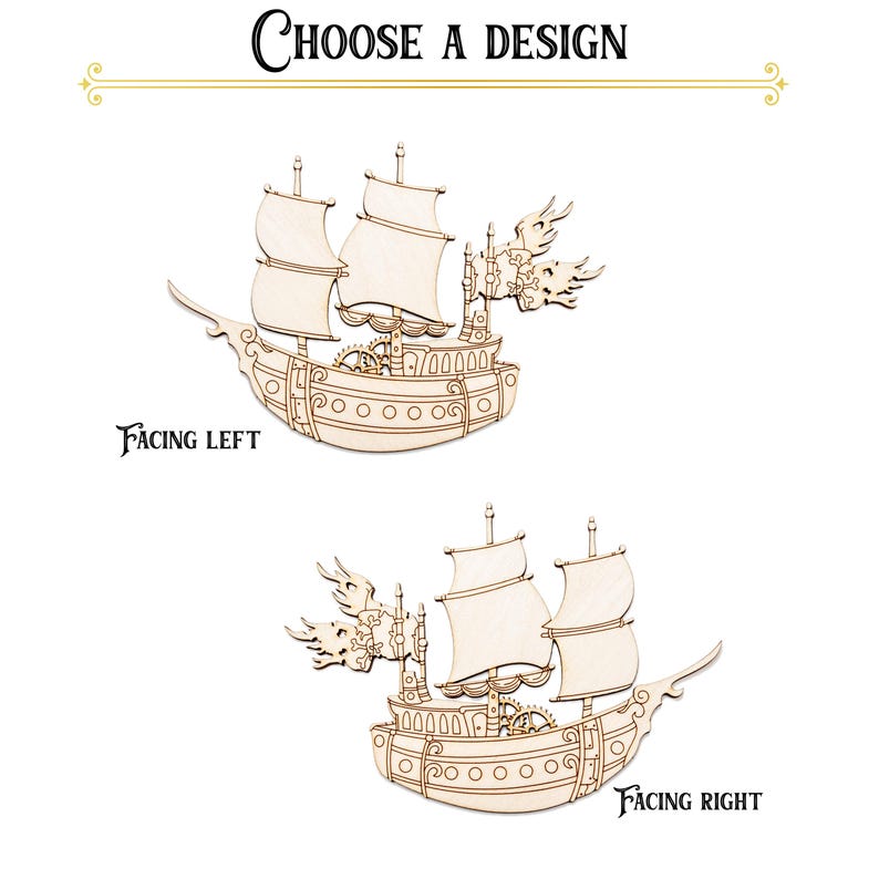 Pirate Ship Wood Cutout-detail Pirate Decor-various Sizes-steampunk ...