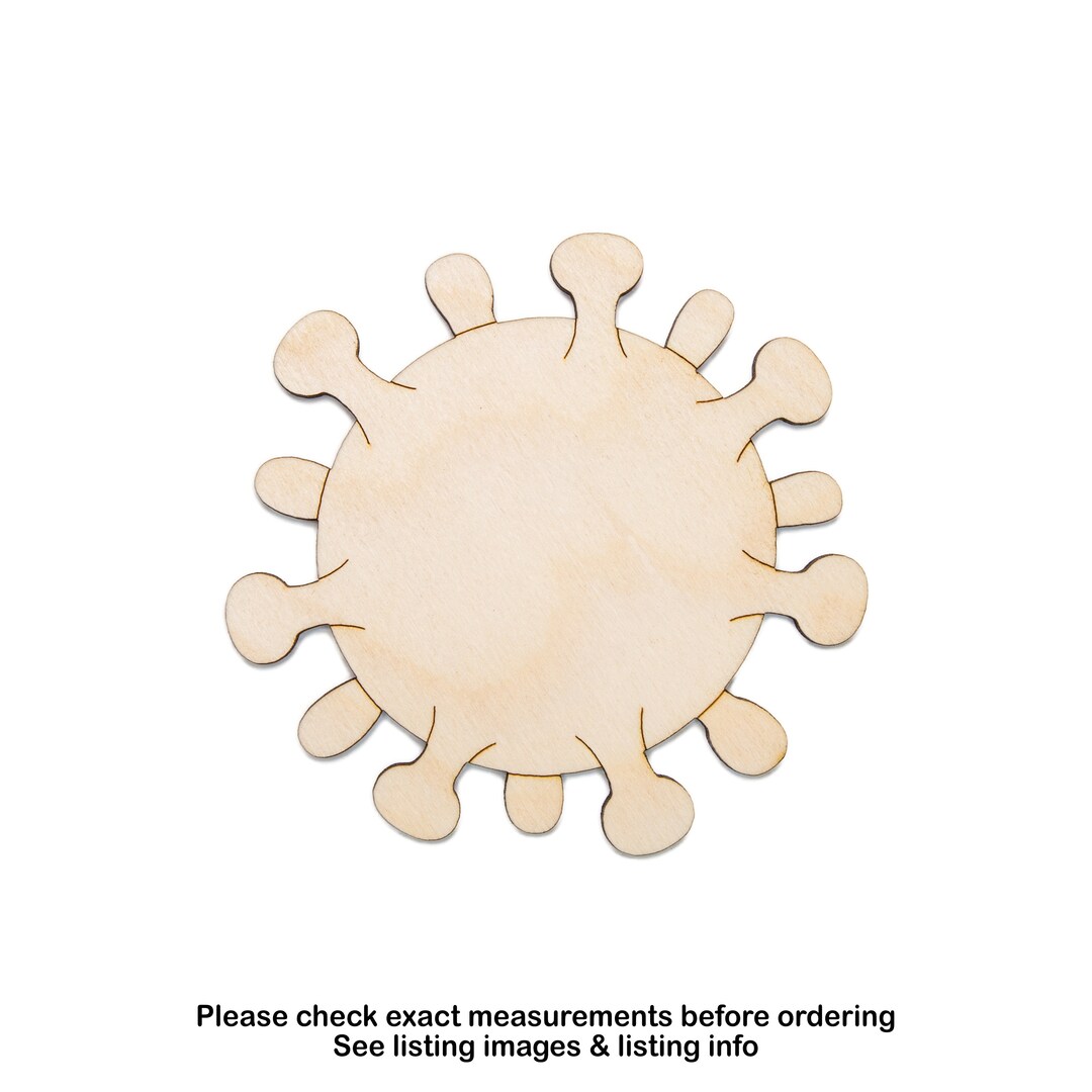 Virus Cell Wood Cutout Unfinished Wood-science Decor-virus Craft ...