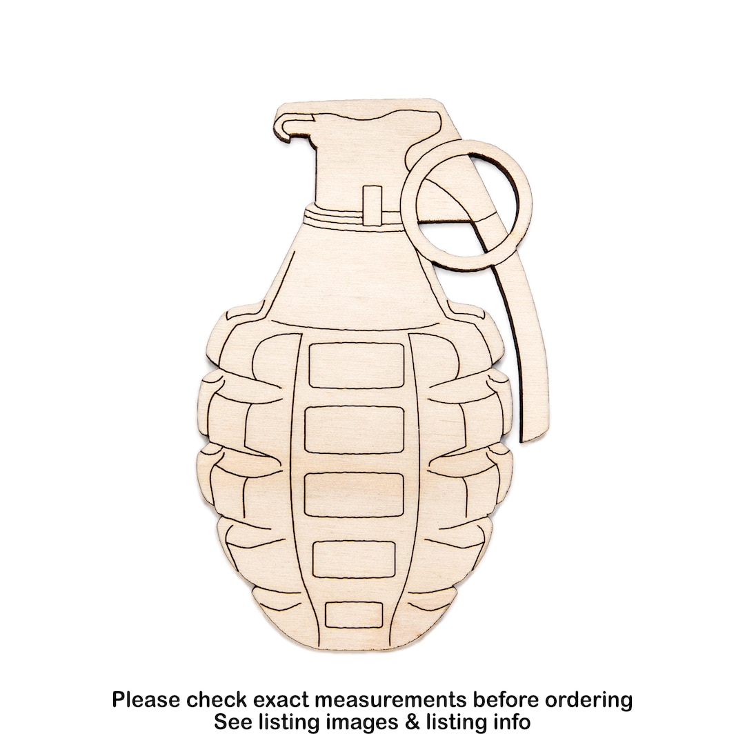 Grenade Detail Wood Cutout-war Theme Decor-various Sizes-diy Crafts ...