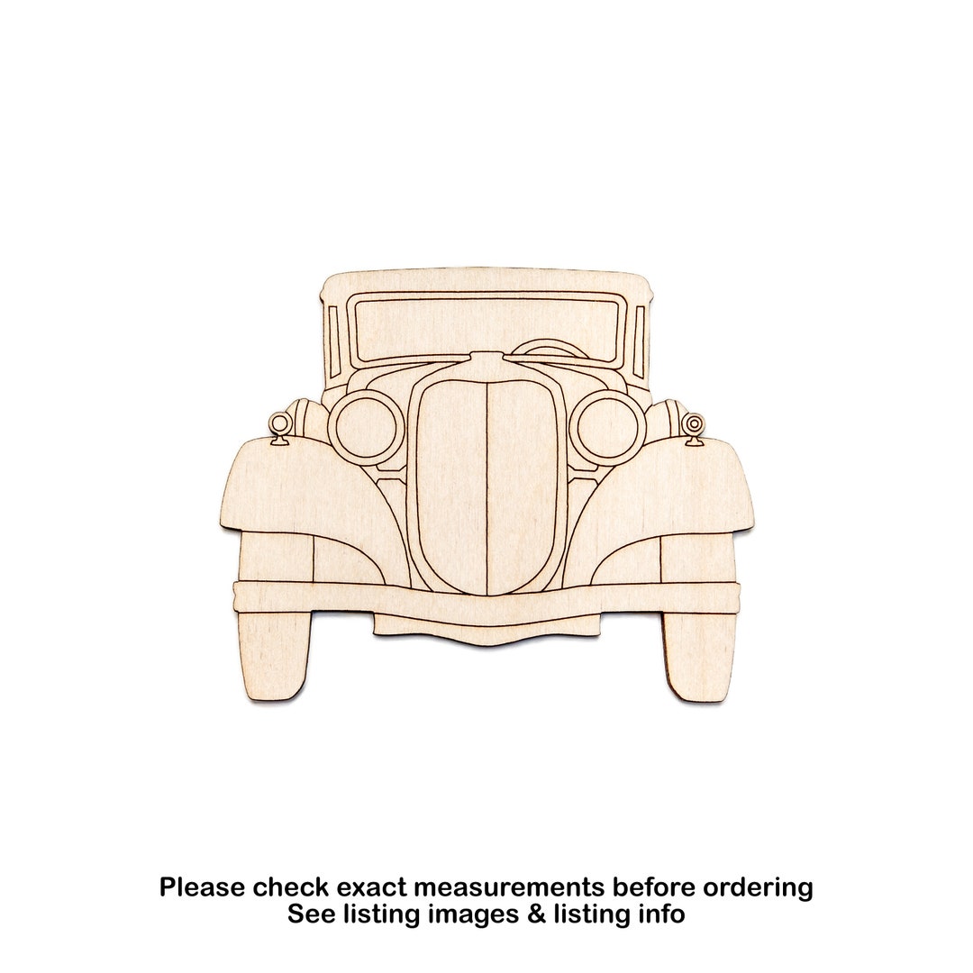 Classic Car Detail Wood Cutout-30s and 40s Style Vintage Car Decor ...