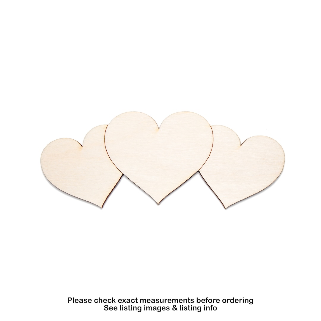 Triple Hearts-blank Wood Cutout-hearts and Love Decor-valentine's Day ...