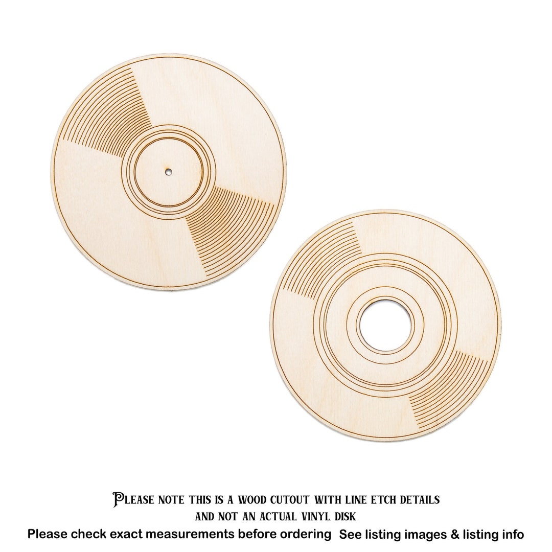 Vinyl Album Wood Cutout-vintage Vinyl Records-unfinished Wood-detail ...