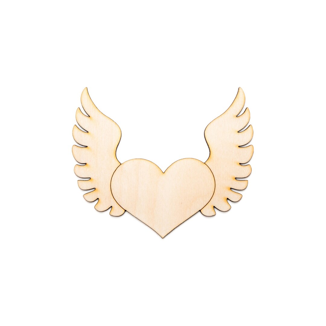 Heart With Wings-wood Cutout-cute Heart Decor-special Occasion Decor ...