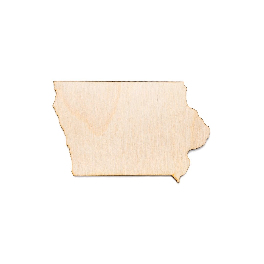 Iowa State Wood Cutout - Laser Cut Unfinished Craft Shape - Multiple ...