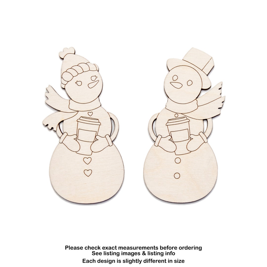 Snow Lady or Snowman-detail Wood Cutout-individual Pieces-christmas ...