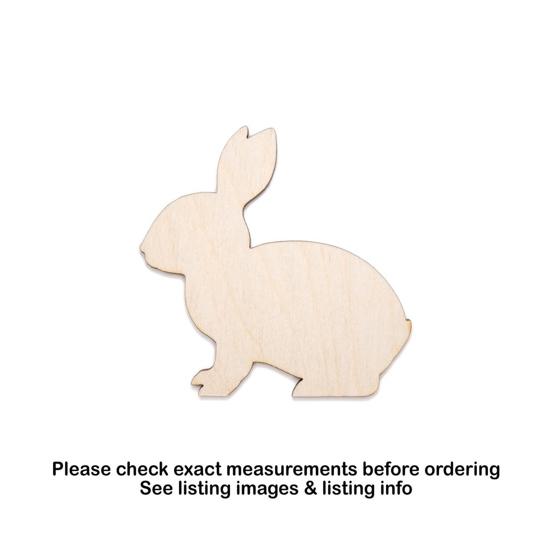 Rabbit Blank Wood Cutout - Laser Cut Unfinished Craft Shape - Multiple ...