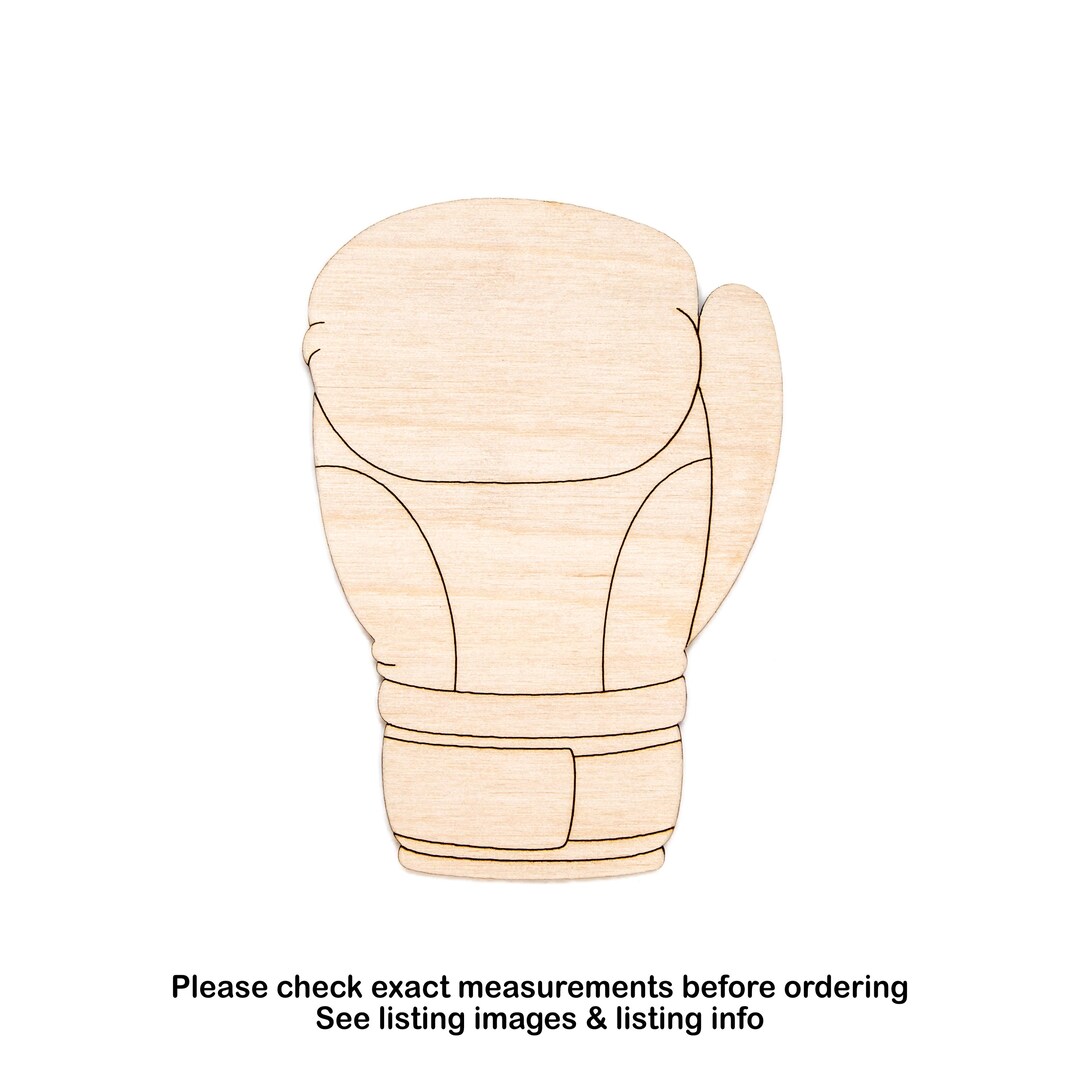 Boxing Glove Front Side Detail Wood Cutout-sports Theme Decor-laser Cut ...
