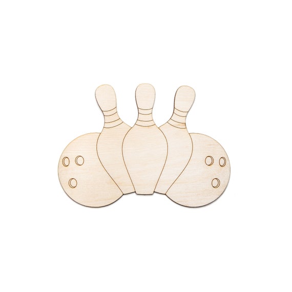 Bowling Balls and Pins-wood Cutout-bowling Game Theme Wood - Etsy