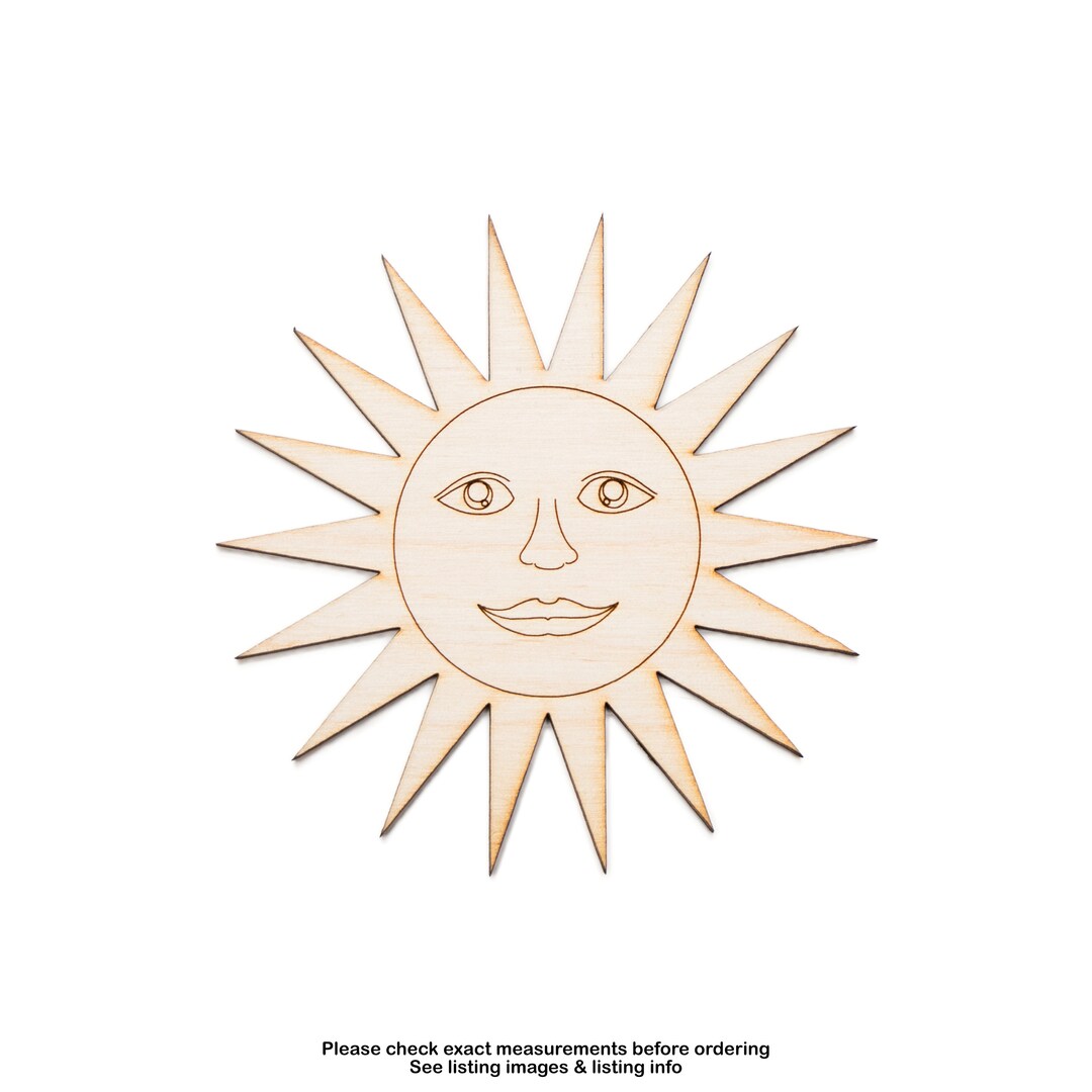 Smiling Sun-wood Cutout-mystical Wood Decor-sun With Face-astrology ...