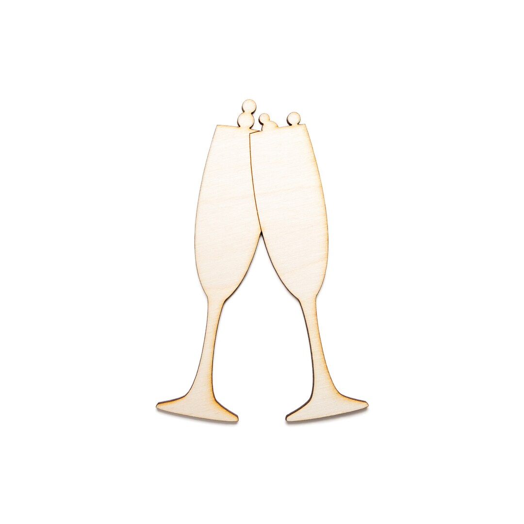 Bubbly Champagne Glass Toast-blank Wood Cutout-special Occasion Decor ...