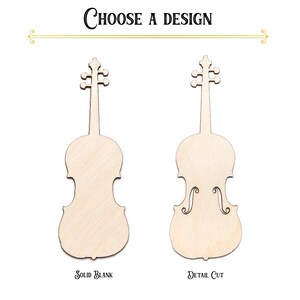 Violin - Blank Wood Cutout Musical Instruments Musician Theme Decor ...