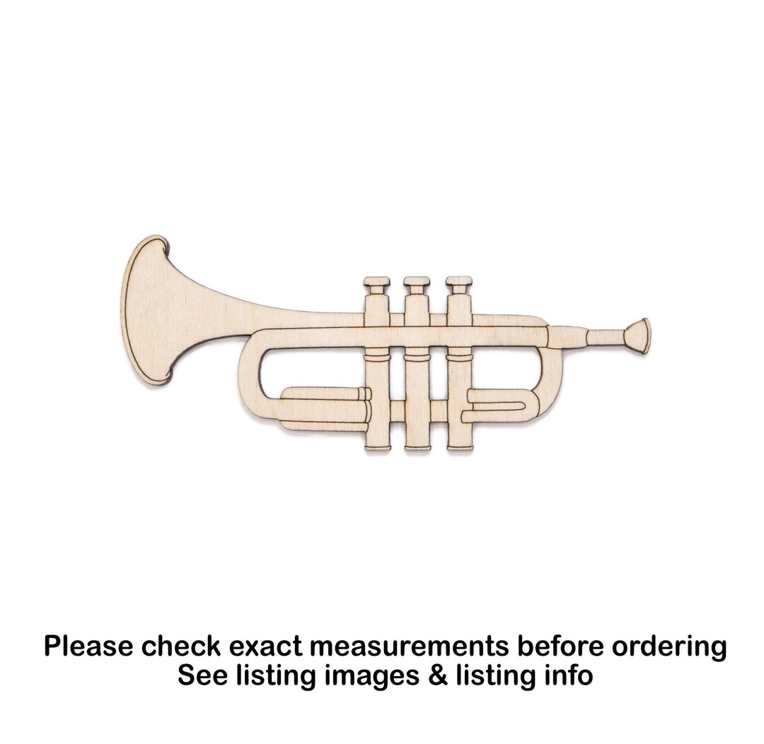 Trumpet Detail Wood Cutout-musical Instruments Decor-various Sizes-diy ...