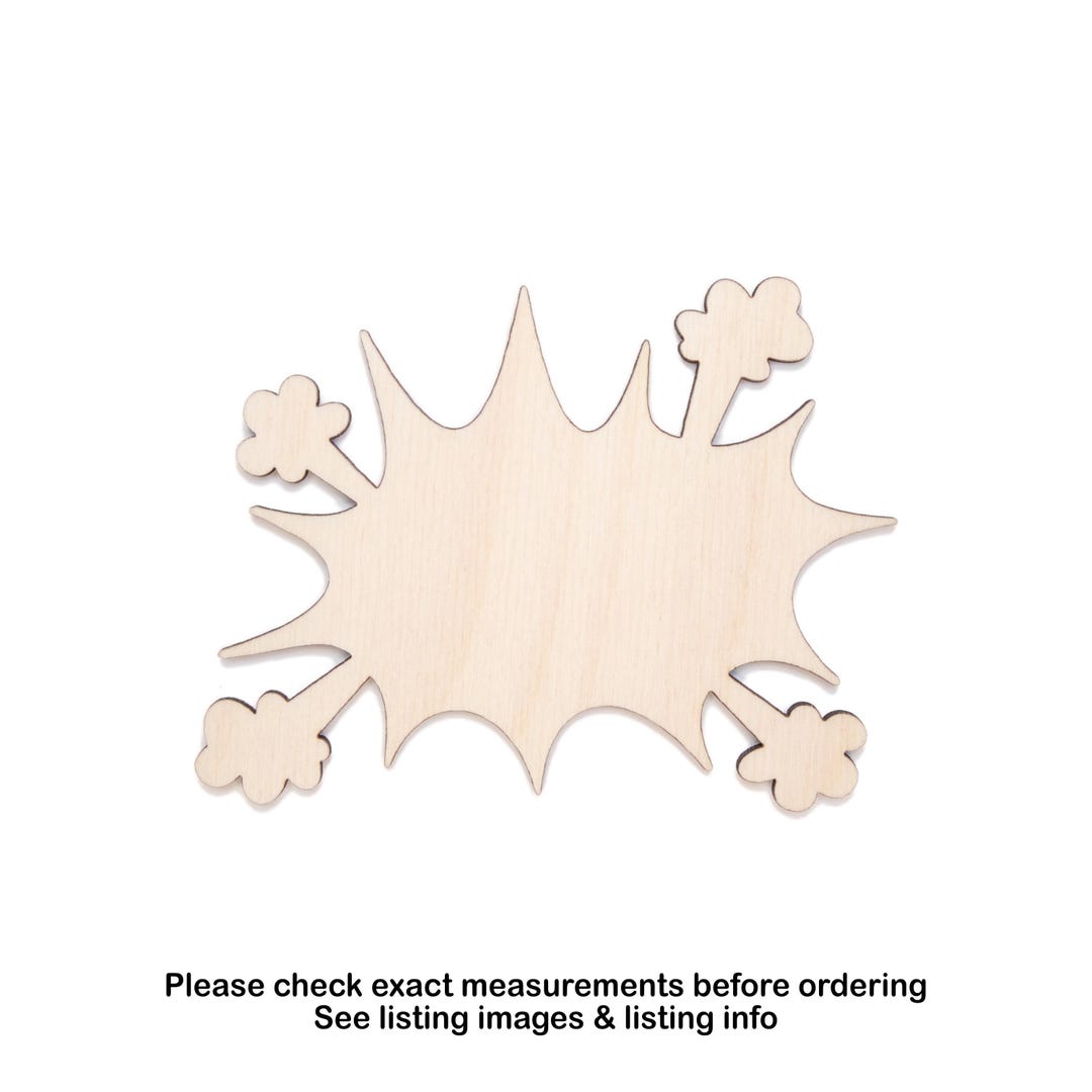 Explosive Yelling Speech Bubble Wood Cutout - Laser Cut Unfinished ...