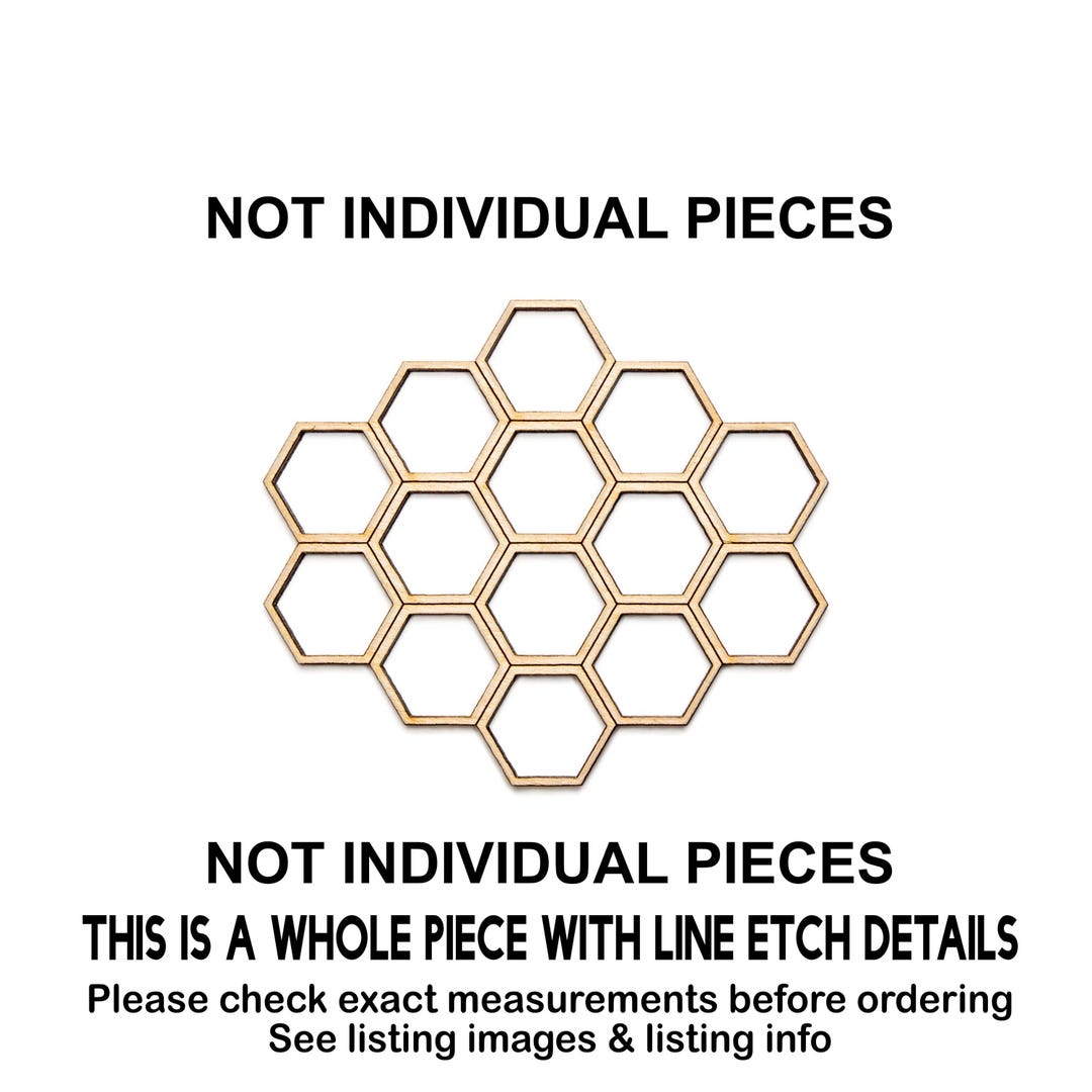 Honeycomb Detailed Wood Cutout - Laser Cut Unfinished Craft Shape ...