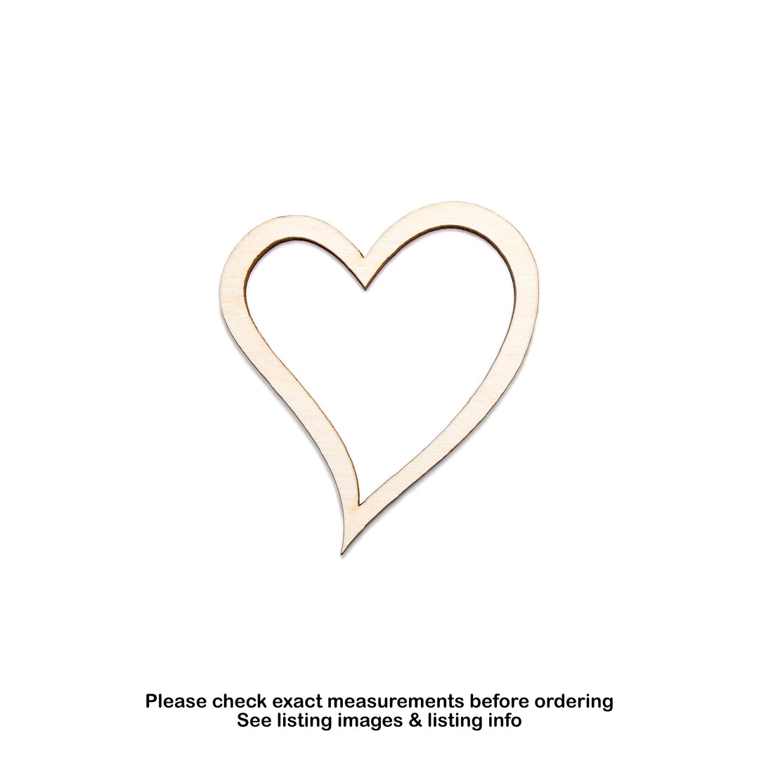 Open Heart Curvy-wood Cutout-love Theme Decor-valentine Heart-heart ...