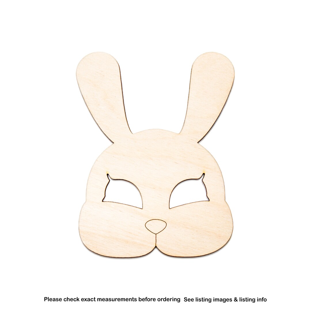 Bunny Masquerade Mask Wood Cutout-bunny Mask-party Crafts-animal Masks ...