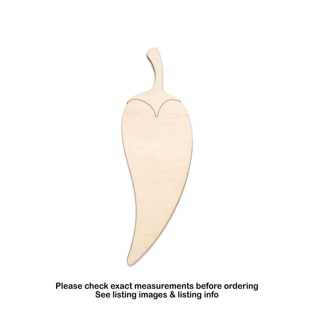 Chili Pepper Wood Cutout-classic Chili Pepper Shape-various Sizes-spicy ...