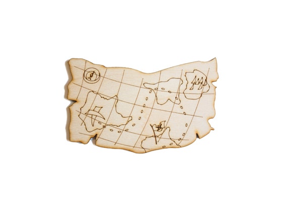 Treasure Map Wood Cutout-pirate Theme Decor-various Sizes-wood | Etsy