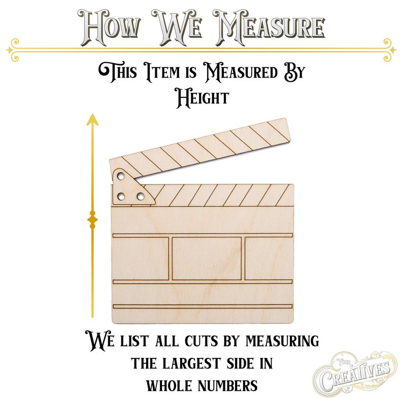 Film Clapper Board Detailed Wood Cutout - Laser Cut Unfinished Craft ...