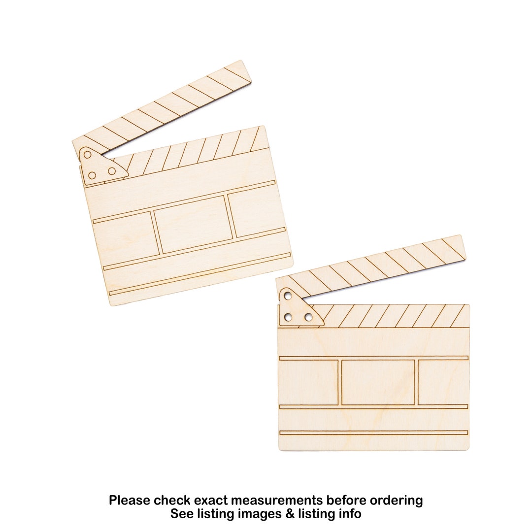 Film Clapper Board Full Detail Wood Cutout-movie Clapper-various Sizes ...