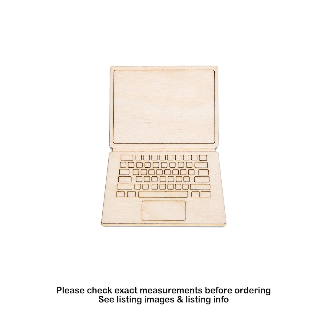 Laptop Detail Wood Cutout Computer and Tech Theme Decor-various Sizes ...