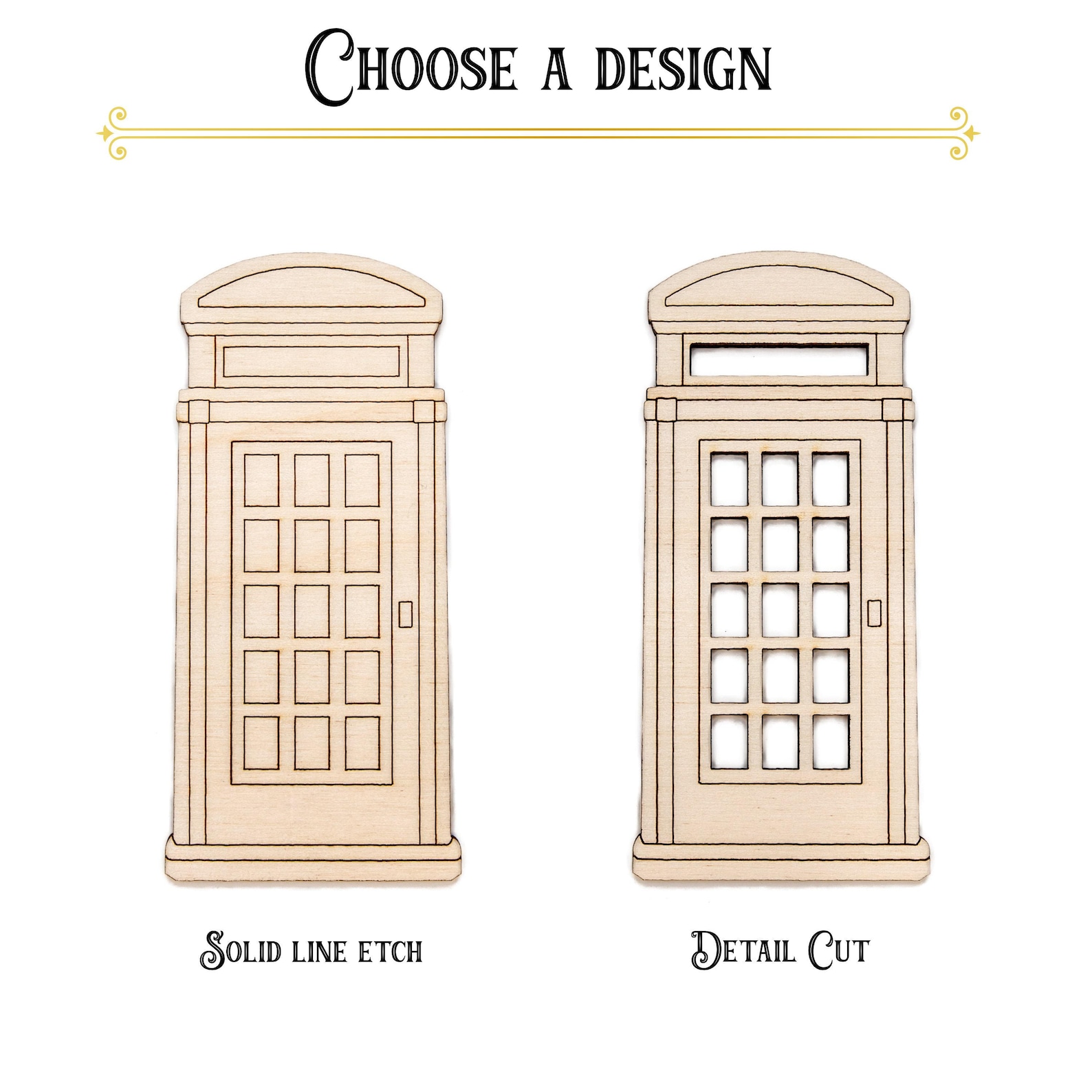 Telephone Booth Detail Wood Cutout-outdoor Phone Booth-various Sizes ...