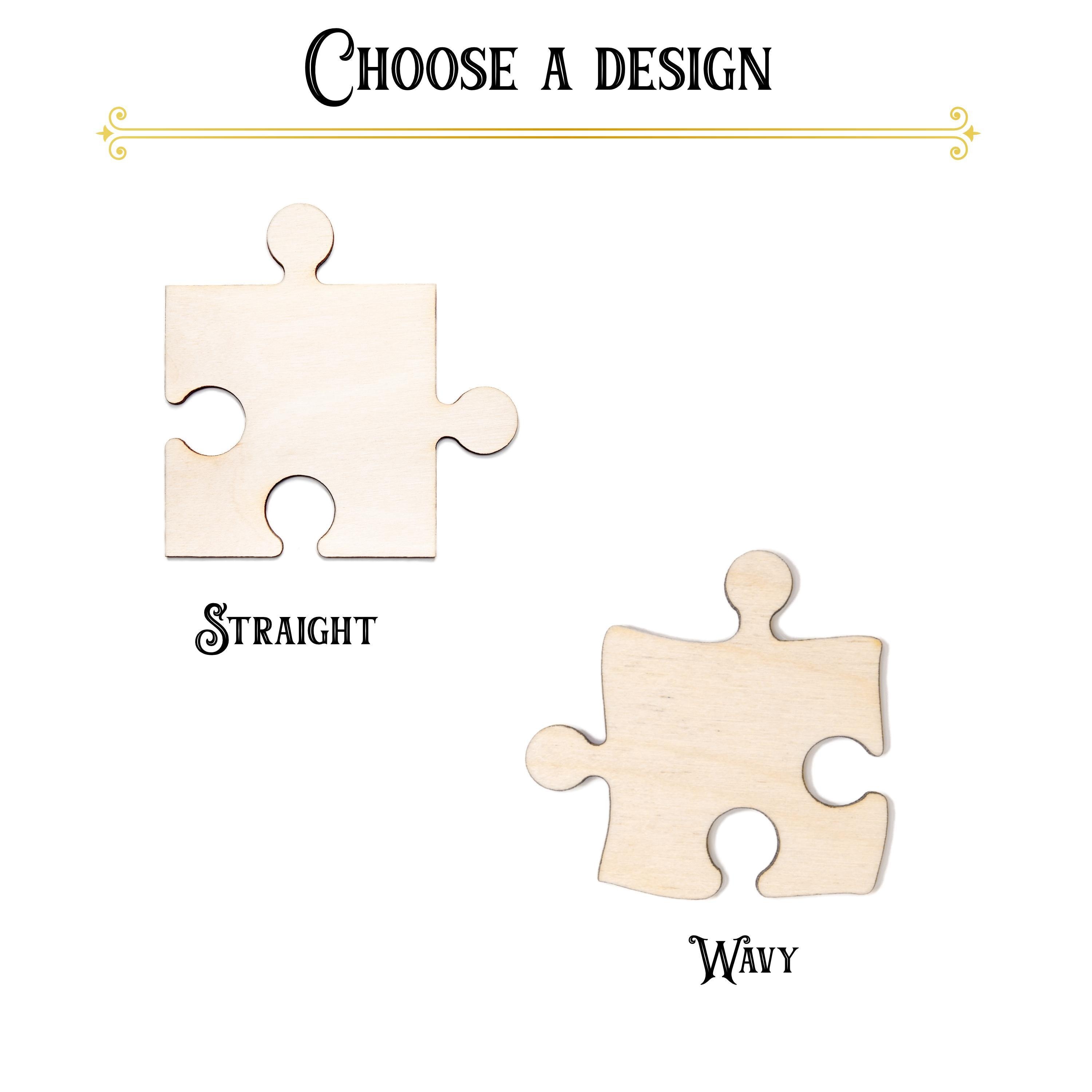 Puzzle Piece Wood Cutout - Laser Cut Unfinished Craft Shape - Multiple ...