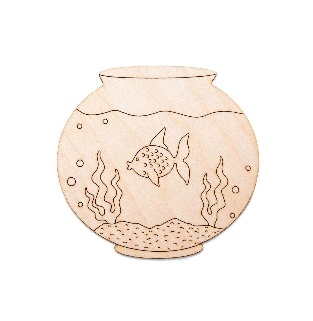 Fish Bowl Detail-wood Cutout-aquarium Theme Decor-various Sizes-diy ...