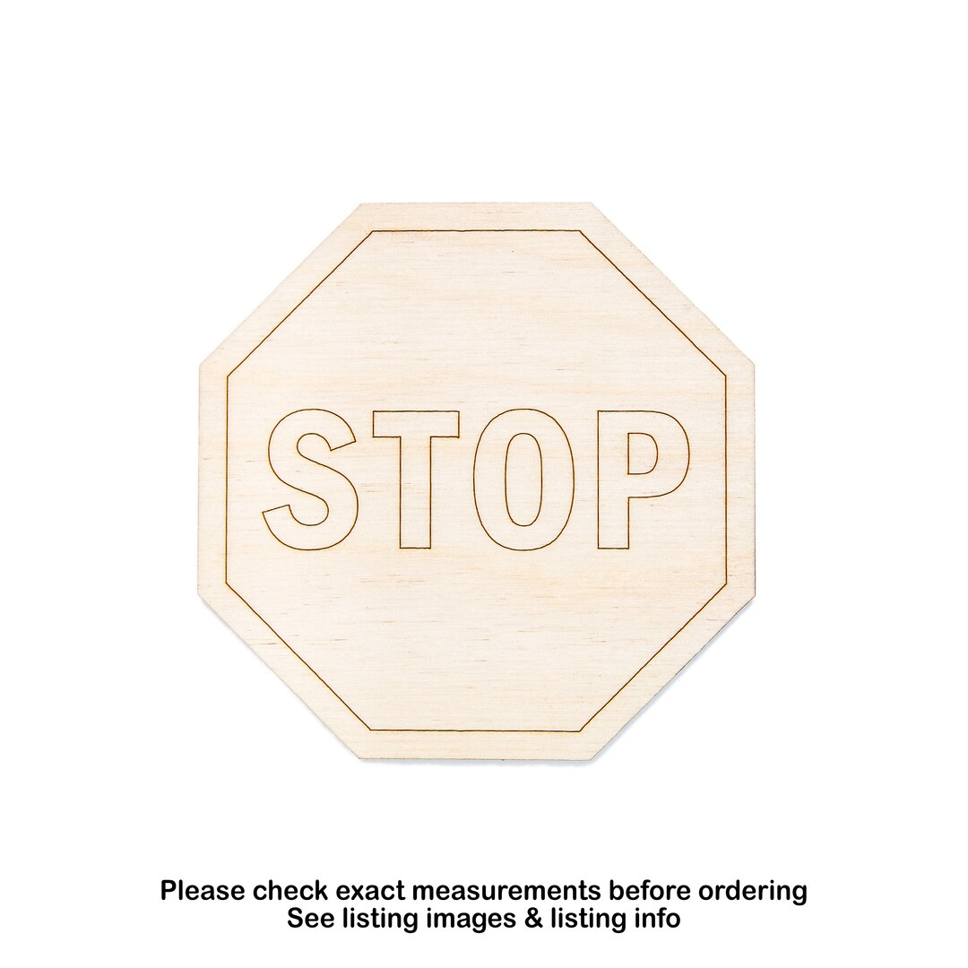 Stop Sign Detail Wood Cutout-street Signs Decor-unfinished Wood-various ...