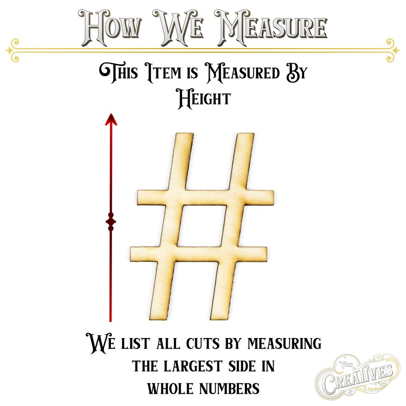 Number Symbol Wood Cutout-hash Tag Decor-laser Cut-choose A Size-diy ...