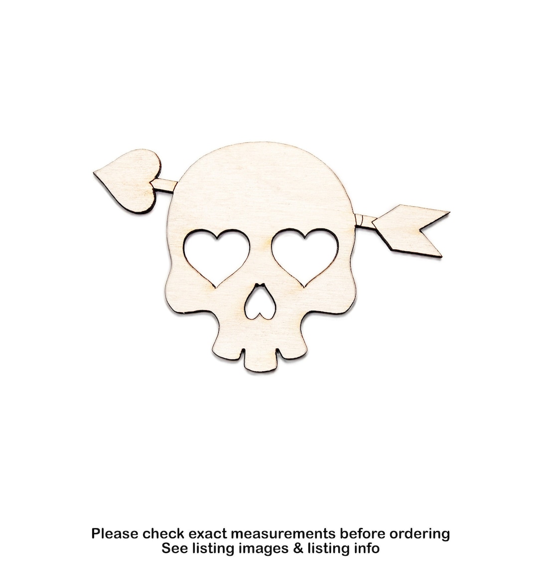 Cute Skull Heart Eyes With Arrow-wood Cutout-skull Valentine-two Design ...