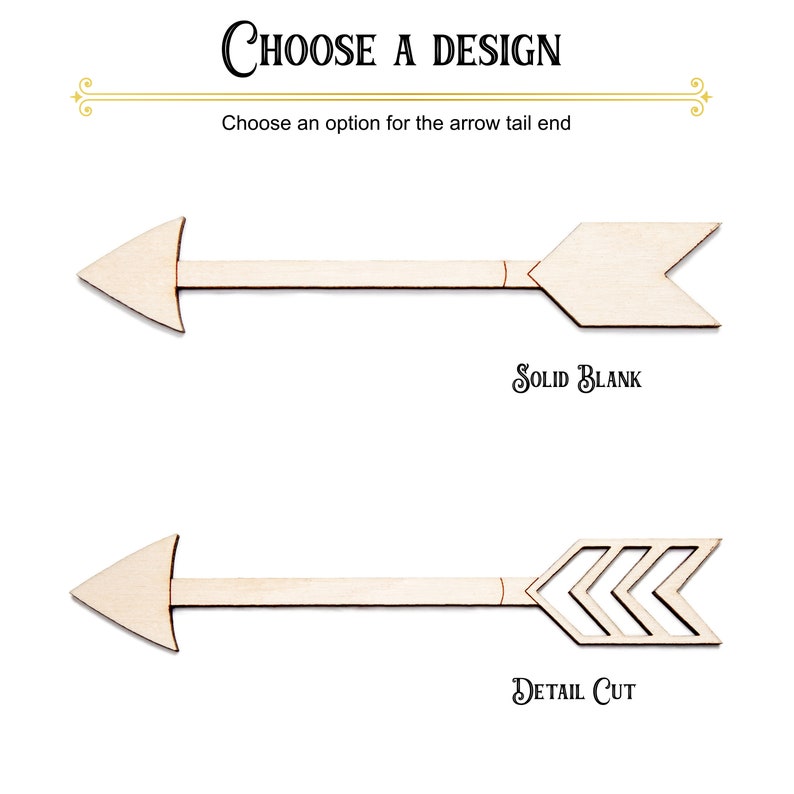 Arrow-wood Cutout-two Design Options-bows Arrow-nature - Etsy