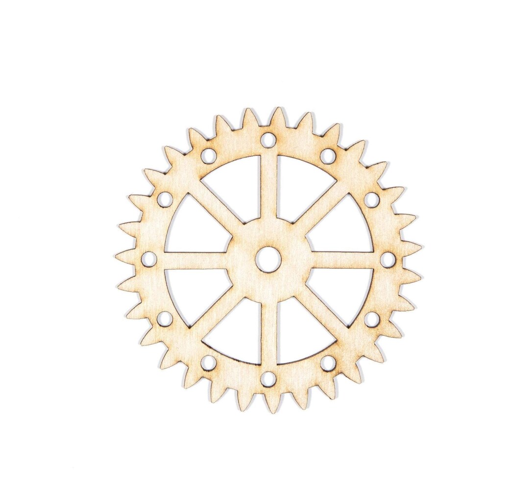 Spikey Wheel Gear Wood Cutout-wood Gear Gear-pointy Teeth-various Sizes ...