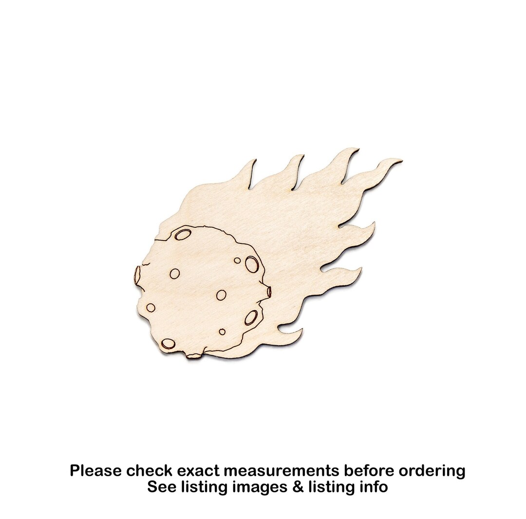 Meteor Fireball-detail Wood Cutout-comet-space Rock-various Sizes-diy ...