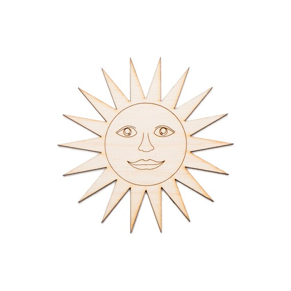 Smiling Sun-wood Cutout-mystical Wood Decor-sun With | Etsy