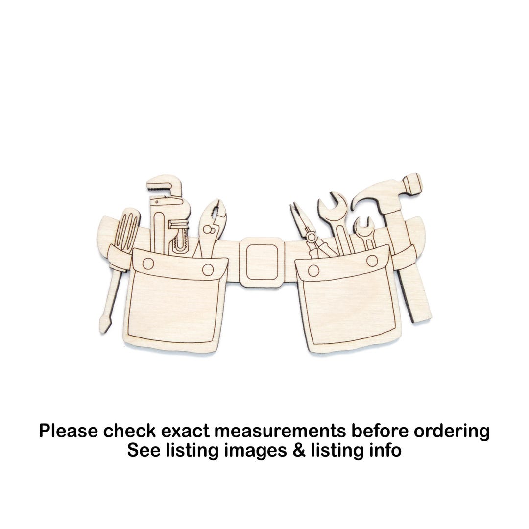 Tool Belt With Tools Detailed Wood Cutout - Laser Cut Unfinished Craft ...