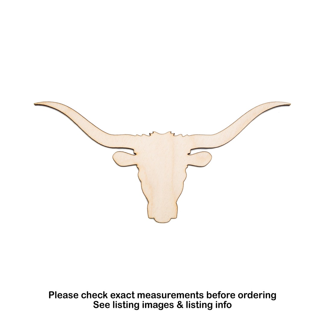 Longhorn Bull-blank Wood Cutout-texas Longhorn-cattle Decor-various ...