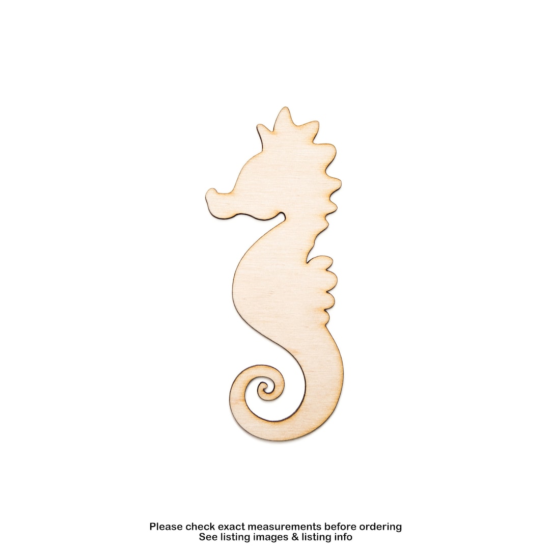 Cute Seahorse Wood Cutout-seahorse Blank Wood Cuts-various Sizes-diy ...