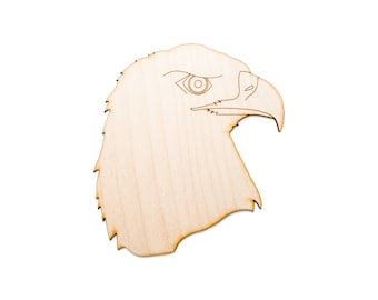 2 34 Eagle Head Wooden Cutout Shape, Silhouette, Gift Tags Ornaments, Decoration Laser Cut Birch ...