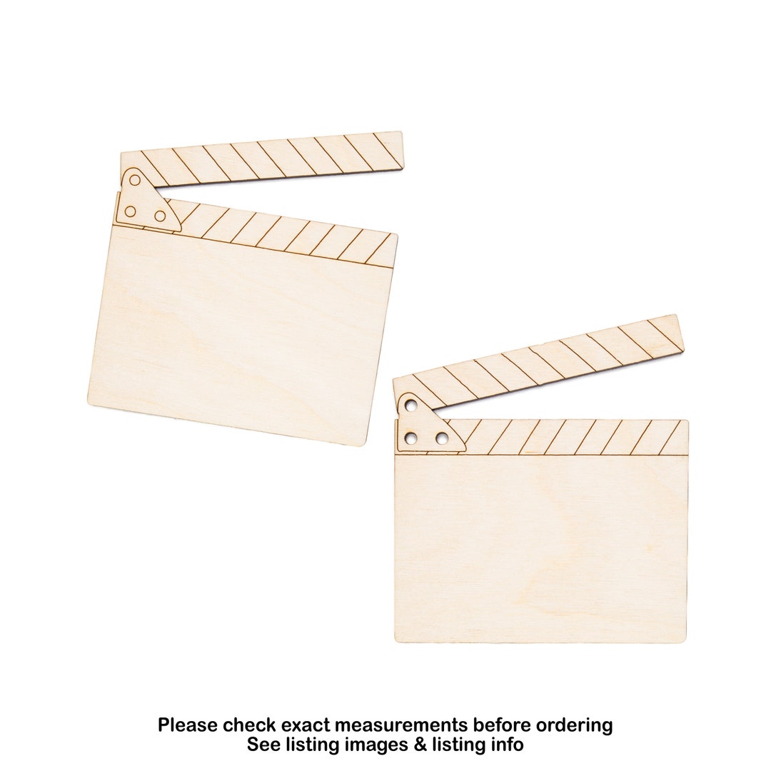 Film Clapper Board Minimal Detail Wood Cutout-movie Clapper-various ...