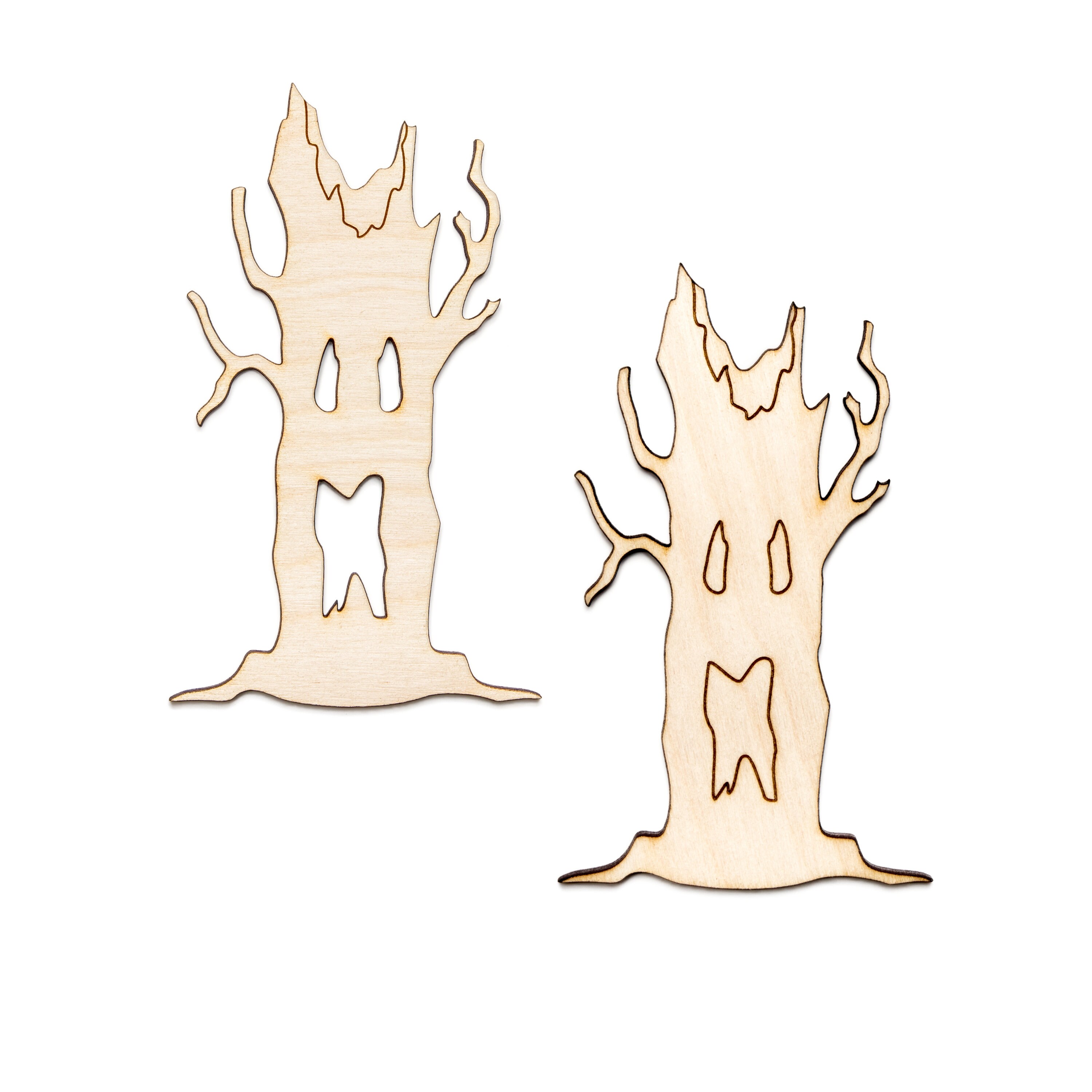 Haunted Dead Tree-wood Cutout-trees With Faces Decor-spooky - Etsy