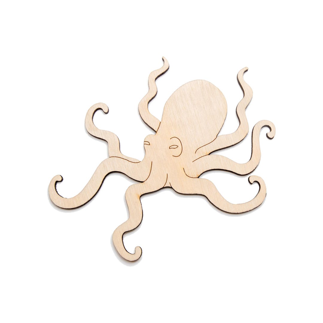 Octopus Wood Cutout - Laser Cut Unfinished Craft Shape - Multiple Sizes ...