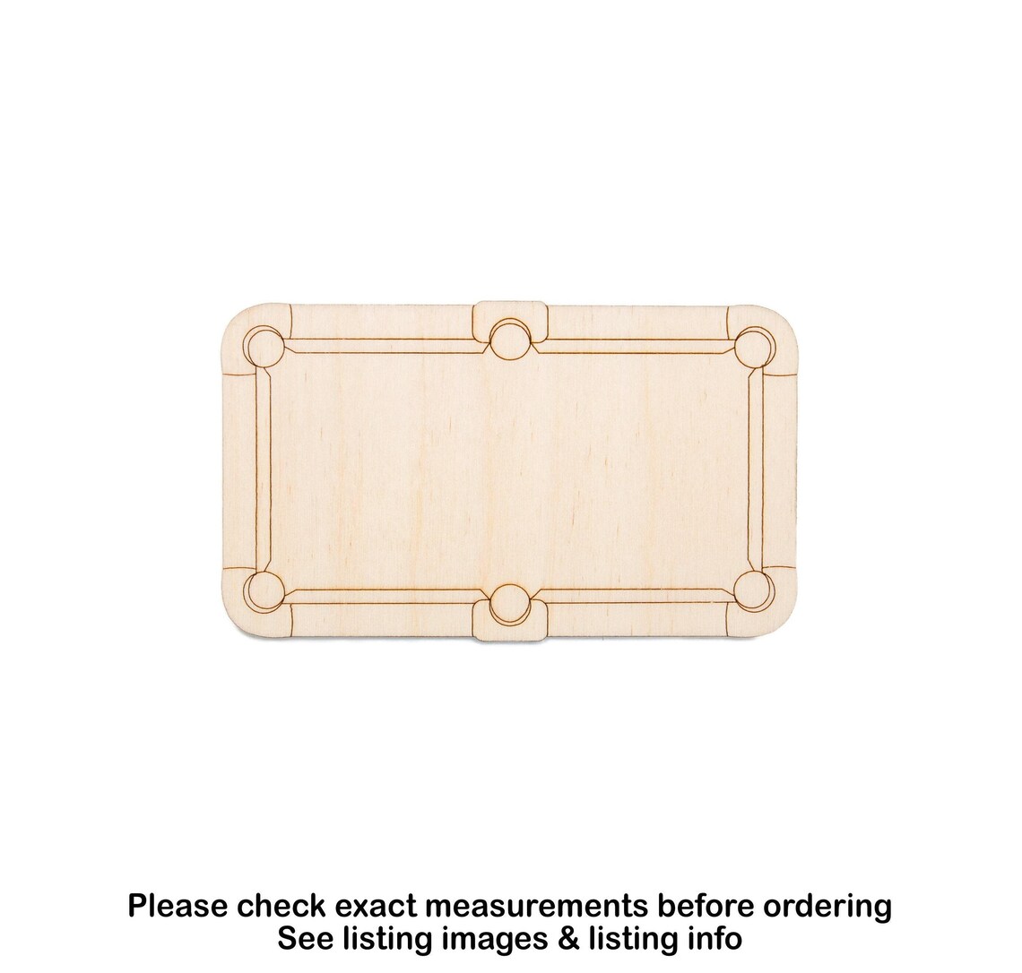 Pool Table Detailed Wood Cutout - Laser Cut Unfinished Craft Shape ...