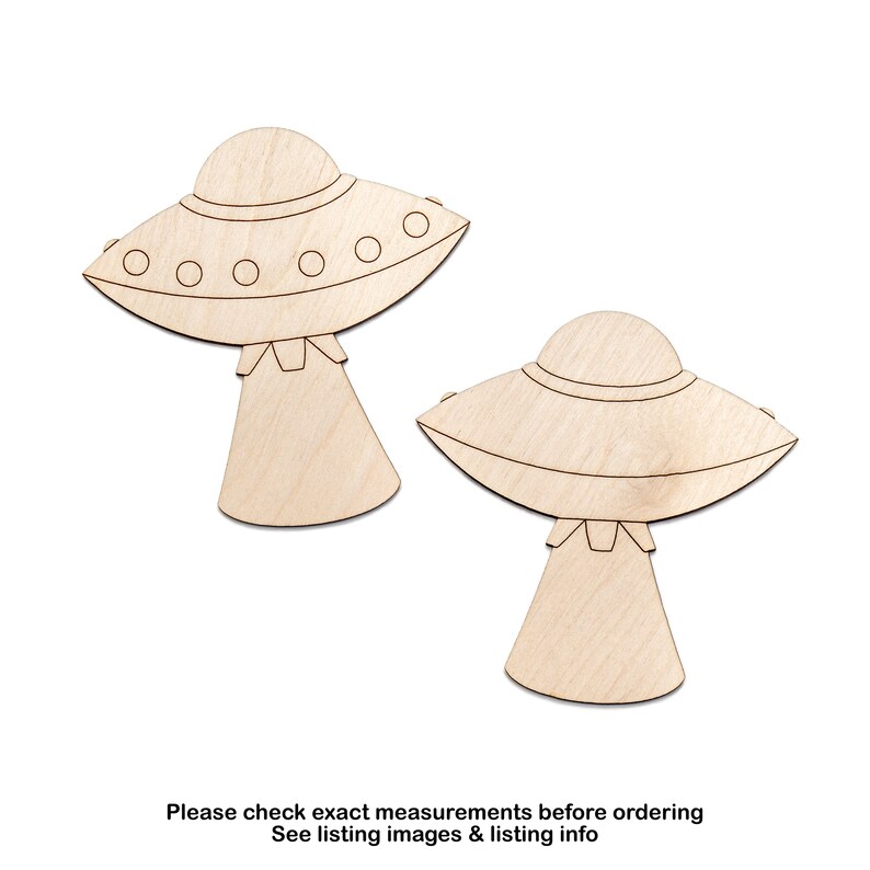 UFO Space Ship With Beam-wood Cutout-alien Ship-various - Etsy
